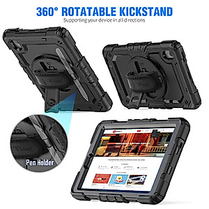 Timecity for Lenovo Tab M8 Case 8 inch Tablet 3rd/ 2nd, (for Lenovo TB-8505f/ TB-8505fs Case): with Strong Protection, Screen Protector, Hand Strap, Shoulder Strap, Rotating Stand - Black