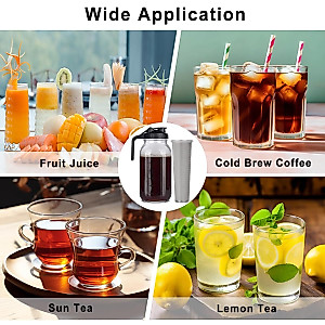 Cold Brew Coffee Maker Pitcher, 32 oz(1 Quart) Thick Glass Mason Jar with Heavy Duty Stainless Steel Filter & Handle for Iced Brew Coffee, Ice Lemonade, Sun Tea