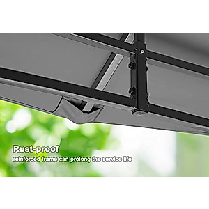 MASTERCANOPY Outdoor Garden Gazebo for Patios with Stable Steel Frame and Netting Walls (8x8,Dark Gray)