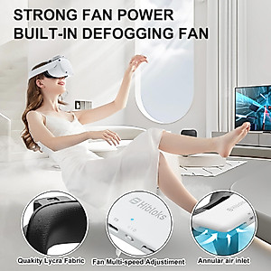 Hibloks Quest 2 Fan Cooling Mask for Meta/Oculus Quest 2 Accessories, Circulated Ventilation Eliminates Glasses Fogging Defogger (Soft Lycra Cotton Mask)