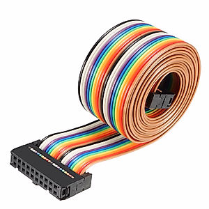 uxcell IDC Rainbow Wire Flat Ribbon Cable 20 Pins 128cm Length 2.54mm Pitch Type-C