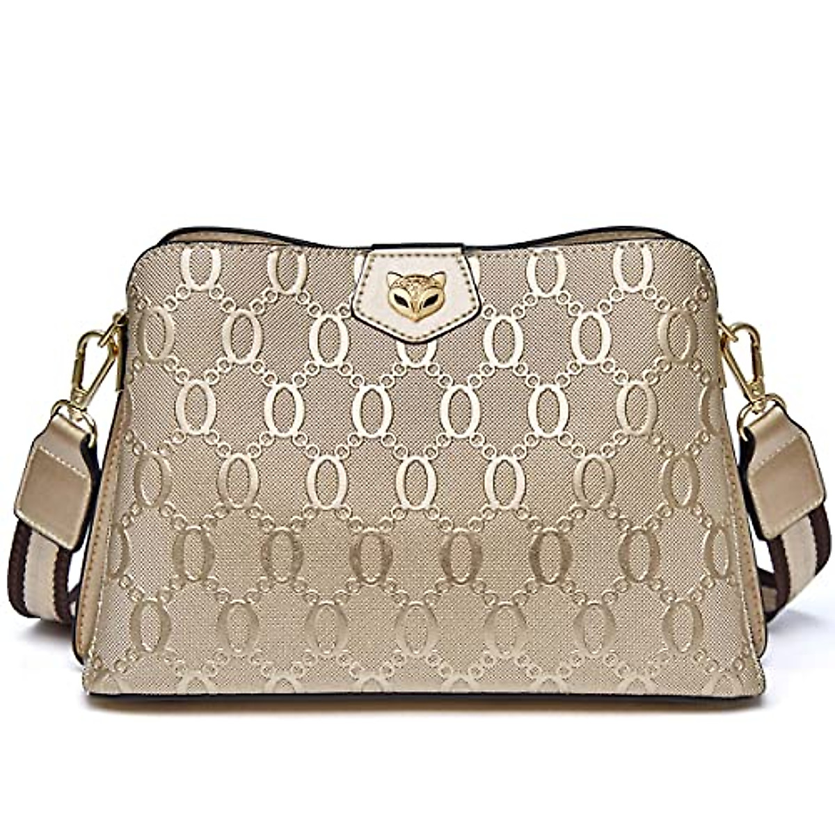 FOXLOVER Small Cowhide Leather Crossbody Bags for Women with Adjustable Strap Cute Trendy Shoulder Purse Large Capacity Commute Handbag