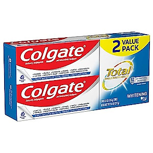 Colgate Total Toothpaste Whitening Gel, Whitening Mint, 4.8 Ounce (Pack of 2)
