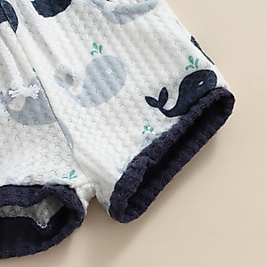 Kuriozud Baby Boy Summer Clothes Cute Print Sleeveless Tank Top Elastic Shorts Set 2 Piece Outfit (Dolphin, 12-18 Months)