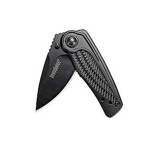 Kershaw Spoke Pocket Knife, 2" 4Cr14 Steel Blade with BlackWash Coatin, Compact Assisted-Opening EDC
