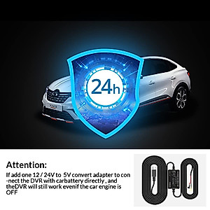 ATYFUER Dash Cam Hardwire Kit GPS Charger Cable GPS Navigator Charger Cable Mini USB Hard Wire Kit Dash Cam Power Cable for 12V Car and 24V Truck（11.5ft）