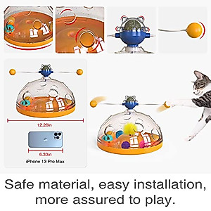 AOCCIT Cat Toy Indoor for Cats Interactive Best Kitten Puzzle Toys Seller Kitty Treasure Chest Puzzles Smart stimulating Mental Stimulation Brain Games Track Balls Teaser Catnip Ball with Feather AB