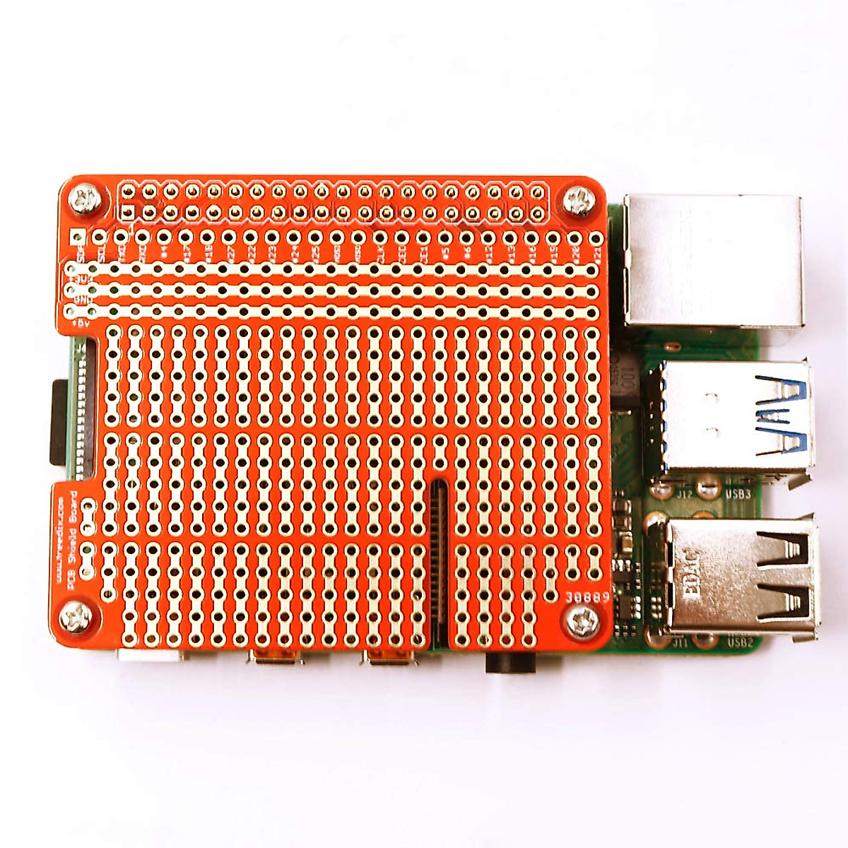 Treedix 4 sets GPIO Breakout DIY Breadboard PCB Shield Red Expansion Board Kit Compatible with Raspberry Pi 4 3 2 B+ A+