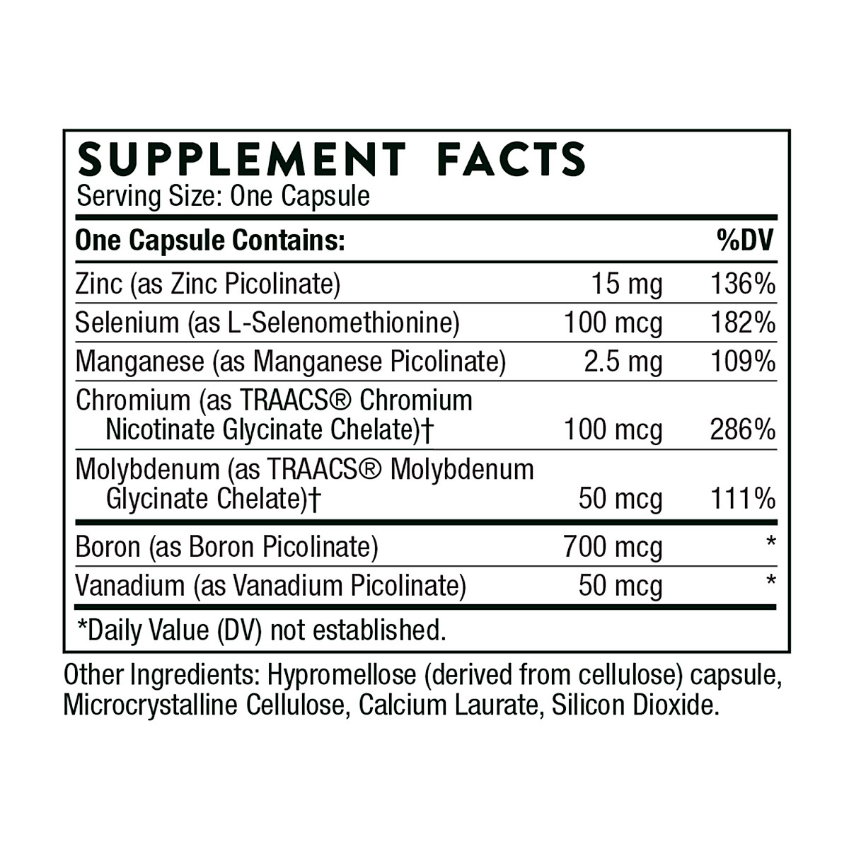 THORNE Pic-Mins - Trace Mineral Complex with 7 Essential Trace Minerals - 90 Capsules