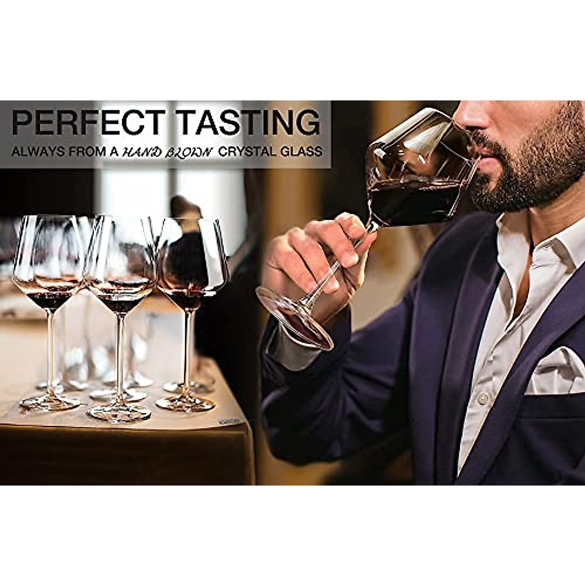 AOOE Red Wine Glasses Set of 4, Crystal Hand Blown Burgundy Glasses-Ultra-thin,18 OZ, Light for Wine Tasting, Perfect Gifts for Valentine's Day, Anniversary, Birthday