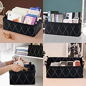 Oubra Grey Storage Baskets Bins Empty Gift Basket Rectangle Foldable Storage Cubes for Dog Toys Toilet Paper Under Shelf Basket