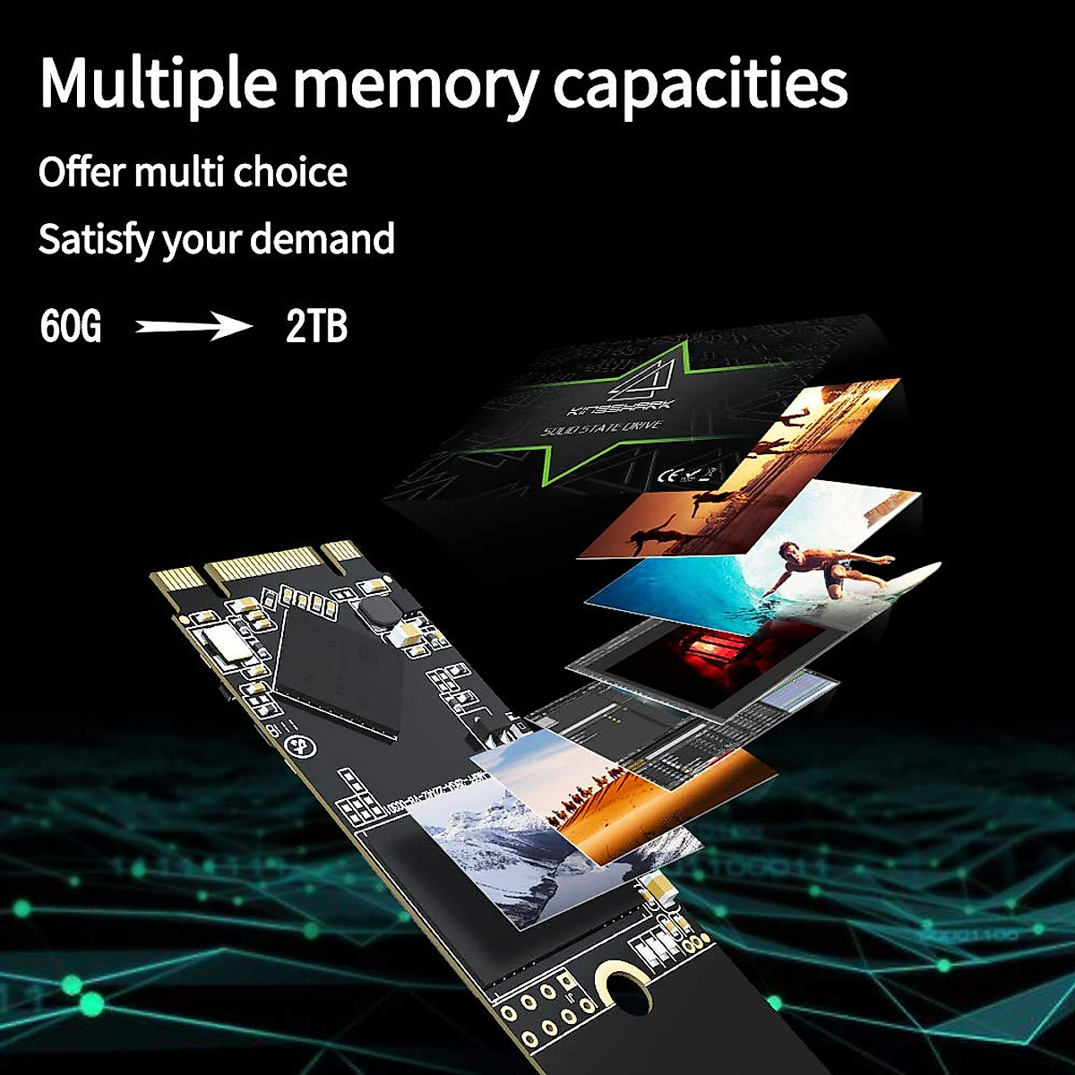 Kingshark gamer SSD M.2 2280 256GB Ngff Internal Solid State Drive High-Performance Hard Drive for Desktop Laptop SATA III 6Gb/s (256GB, M.2 2280)