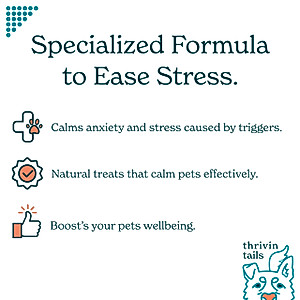 Thrivin Tails- Dog Calming Chews- Dog Anxiety Relief- Dog Calming Treats- Melatonin for Dogs-Separation Anxiety Relief for Dogs- Dog Calming Treats,