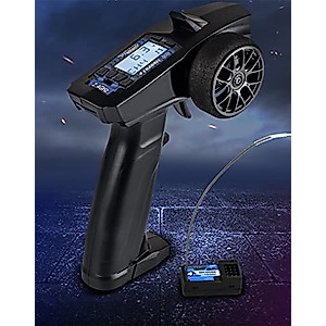 havcybin Turbo Racing P32 91803G-C 2.4G 4CH RC Remote and Receiver Controller LCD Display with Waterproof Radio Transmitter for RC Car Boat (91803-C)