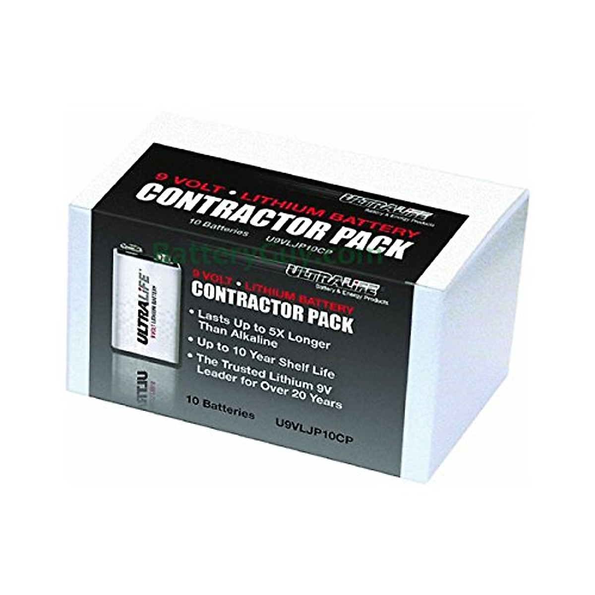 BatteryGuy U9VL-J Lithium 9V Battery - Qty of 10
