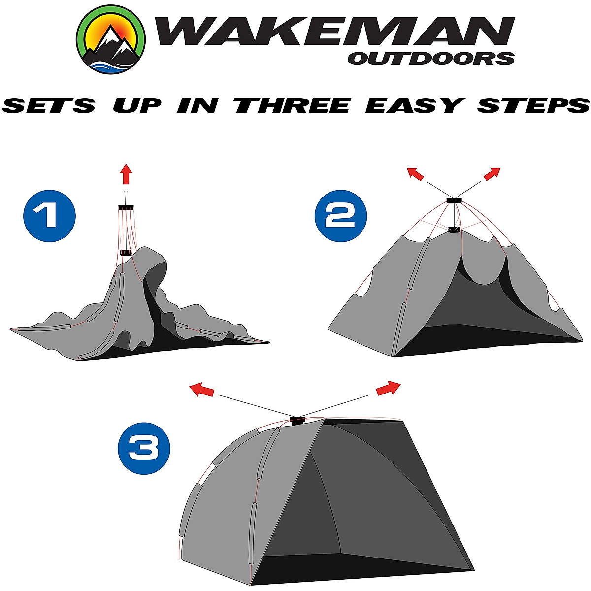 Pop Up Beach Tent – Water and Wind Resistant Sun Shelter for Shade with UV Protection, Instant Set Up, and Carry Bag by Wakeman (Navy)