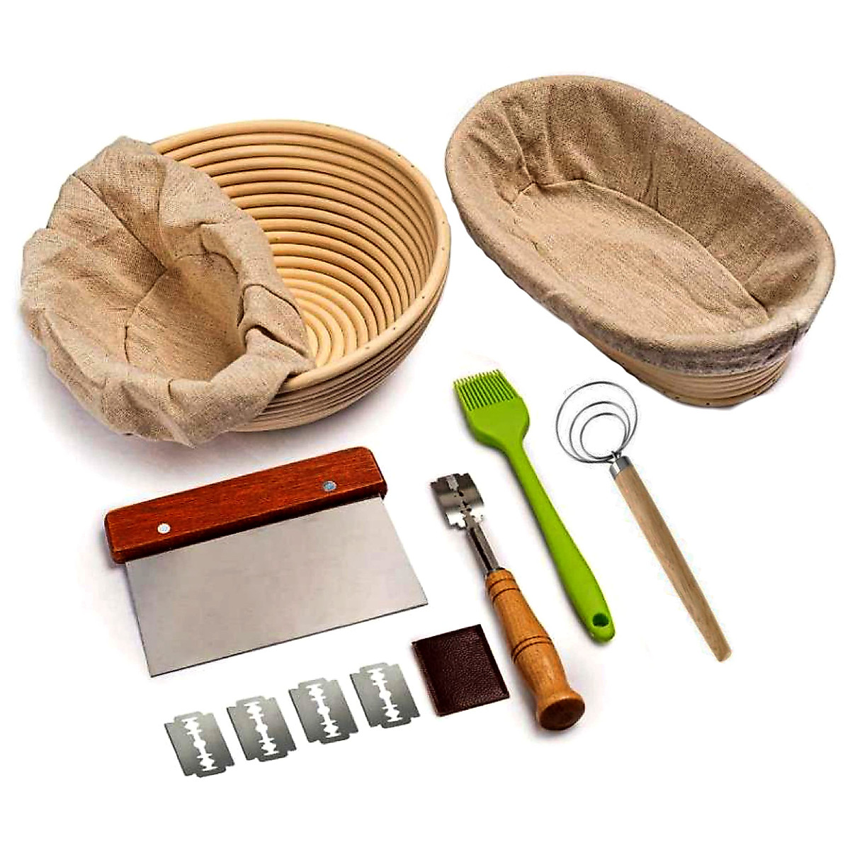 5Rivers Banneton Bread Proofing Basket - Sourdough Proofing Basket - Banneton Proofing Basket Set Of 2 - Bread Making Tools And Supplies - Proofing Baskets For Sourdough Bread Baking - Bread Making