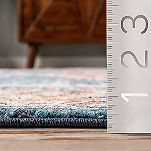 nuLOOM Harley Faded Medallion Area Rug, 6' 7" x 9', Blue