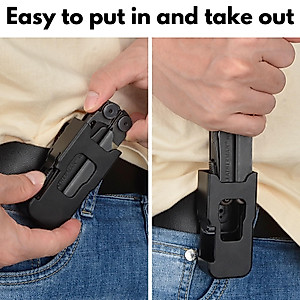 Healvaluefit Sheath for LEATHERMAN Wave & Wave Plus, Wave Case with 360° Rotable Clip, Easy Clip On Wave Holster for Tool Belt, Up to 1.75" Belt