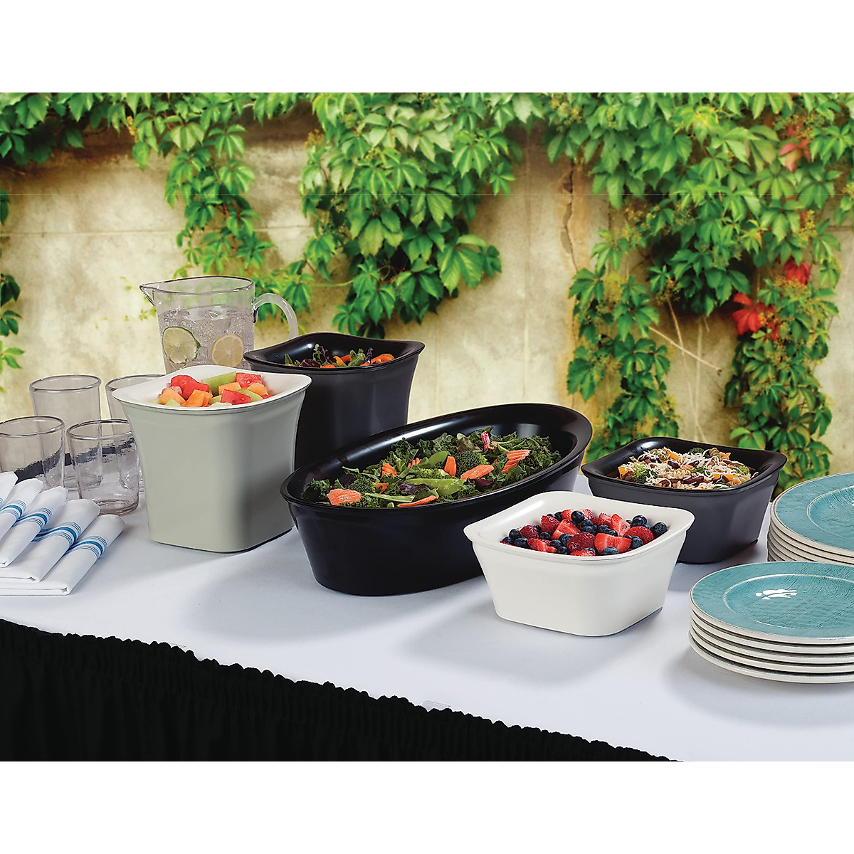 CFS CM1402442 Coldmaster Oval Cold Crock, 5 quart, Black/Champagne