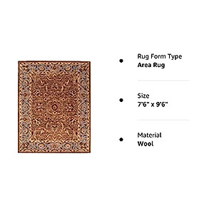 SAFAVIEH Heritage Collection 7'6" x 9'6" Brown / Blue HG812A Handmade Traditional Oriental Premium Wool Area Rug