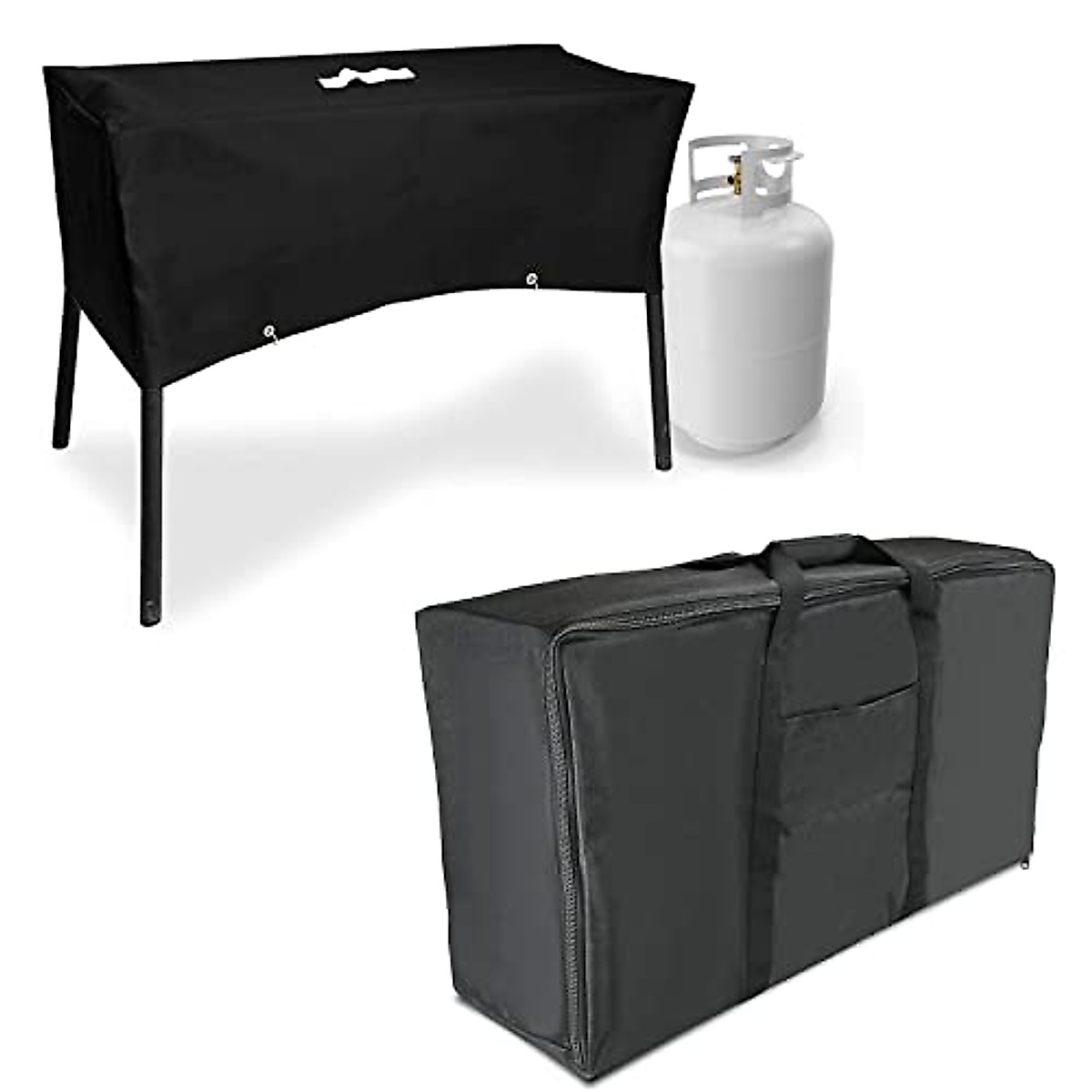 QuliMetal Patio Cover and Stove Carry Bag for Camp Chef 2 Burner Stoves