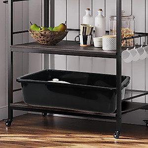 Loiycg 32 Liter Commercial Bus Tub, 4 Pack Large Plastic Bus Box, Black