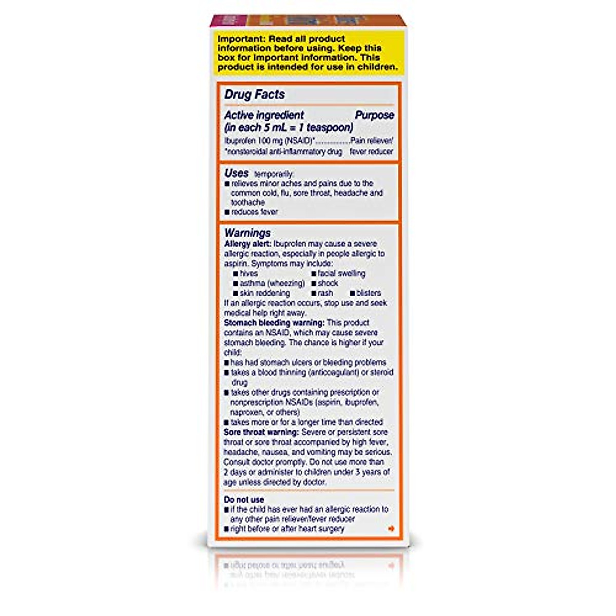 Children's Motrin Oral Suspension, Ibuprofen,Pain Relief, 4 Oz