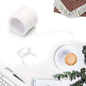 jijAcraft 110 Yards White Nylon Cord, 0.8mm White Braided Lift Shade Cord, Braided Nylon Wind Chime String Cord for Blind Shade, Gardening Plant, Bracelet Making, DIY Crafts