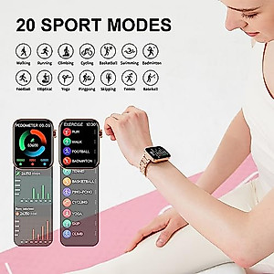 JENYNG Smart Watch for Women(Call Receive/Dial) Fitness Tracker with Heart Rate Blood Oxygen Sleep Monitor, 1.81" Full Touch Screen, Fitness Watch with 20 Sports Modes for iPhone Android Phones