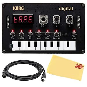 Korg Nu:tekt NTS-1 Programmable Synthesizer Kit Bundle with MIDI Cable and Austin Bazaar Polishing Cloth