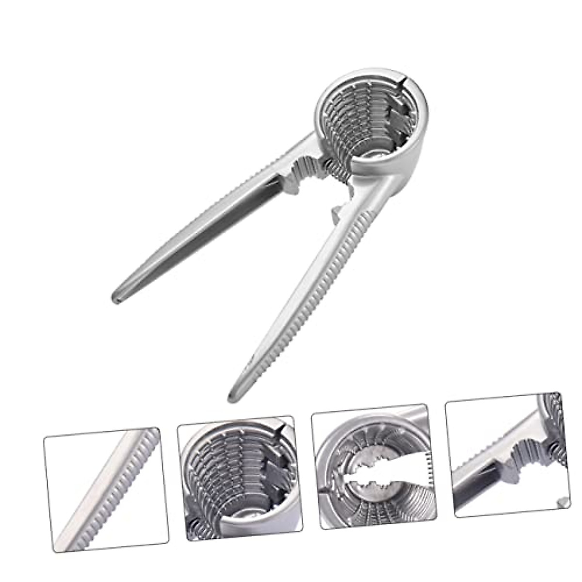 Multipurpose Tool 1pc Walnut Pine Cone Clip Walnut Shell Opener Walnut Pliers Seafood Crab Tongs Shell Shucker Household Nut Nut Opener Silver Aluminum Alloy Peeler Pecans