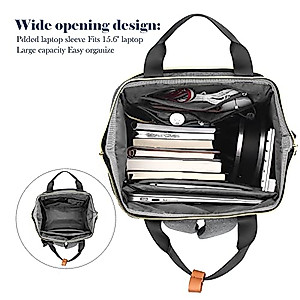 Kuosdaz Backpack for Women and Men, College Backpack Computer Bag, 15.6 Inch Fashion Laptop Bag with USB Charging Port, Wide Open Large Water Resistant Nurse Back Pack, Travel Daypack, Grey