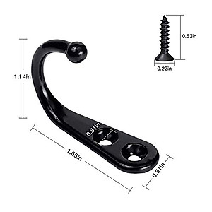 36 Pieces Wall Mounted Hook/Single Coat Hanger and 72 Pieces Screws (Black)