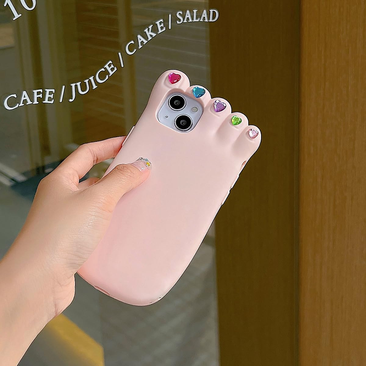 QoKcoahn Case for iPhone 13 Pro Max,3D Kawaii Phone Cases Funny Cute Cartoon Foot Nail EnhancementCover Soft Silicone Gel Drop Protection Case Women Girls for iPhone 13 Pro Max