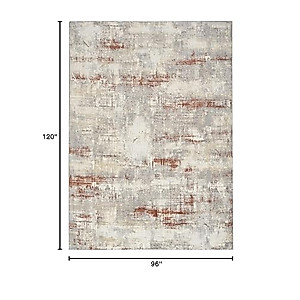 Calvin Klein Rush Ivory/Muti 8' x 10' Area-Rug, Modern, Abstract, Easy-Cleaning, Non Shedding, Bed Room, Living Room, Dining Room, Kitchen (8' x 10')