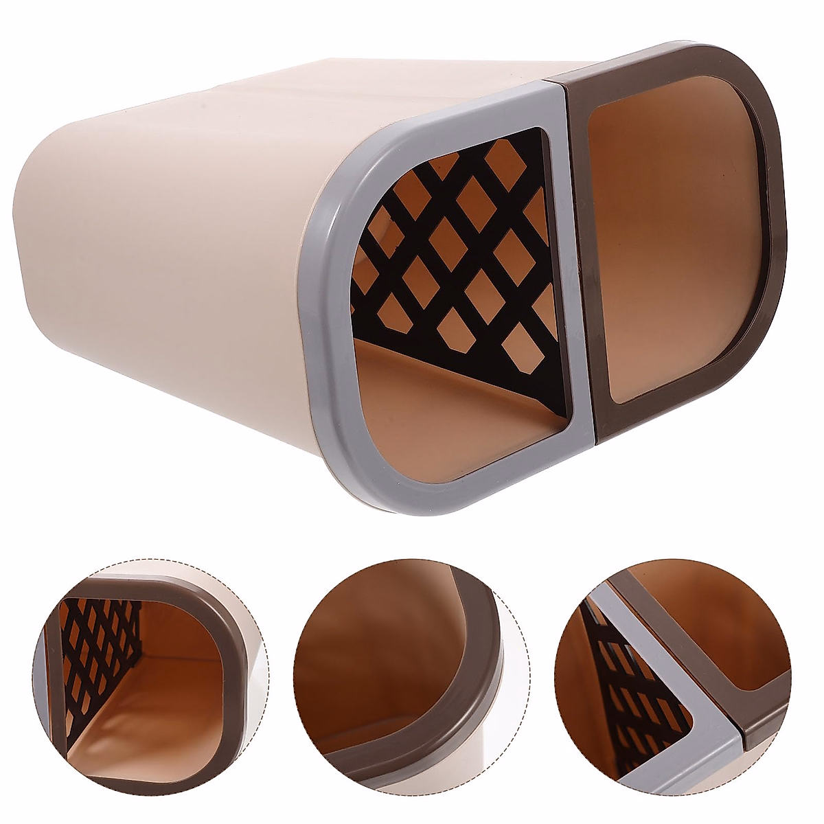 Alipis Dual Waste Basket 2 Compartment Trash Can Plastic Garbage Container Dustbin Recycling Bin Rubbish Bucket Compost Bin Pail for Kitchen Office