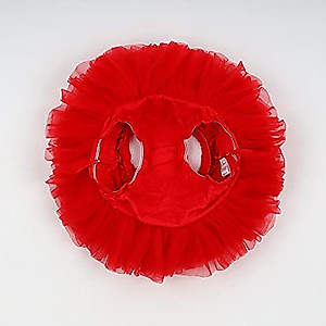 HOOLCHEAN Infant Toddler Baby Girls Super Soft Fluffy Tutu Skirt and Headband Set with Diaper Cover Bloomer Red 2, 6-12 Months