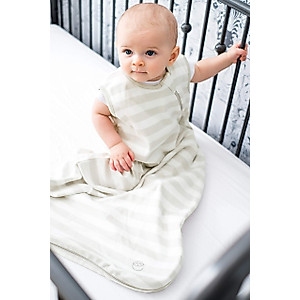 Ecolino Organic Cotton Baby Sleep Sack - 2-Way Zipper Baby Wearable Blanket - Toddler Sleeping Bag Sack - 18-36 Months - Silver