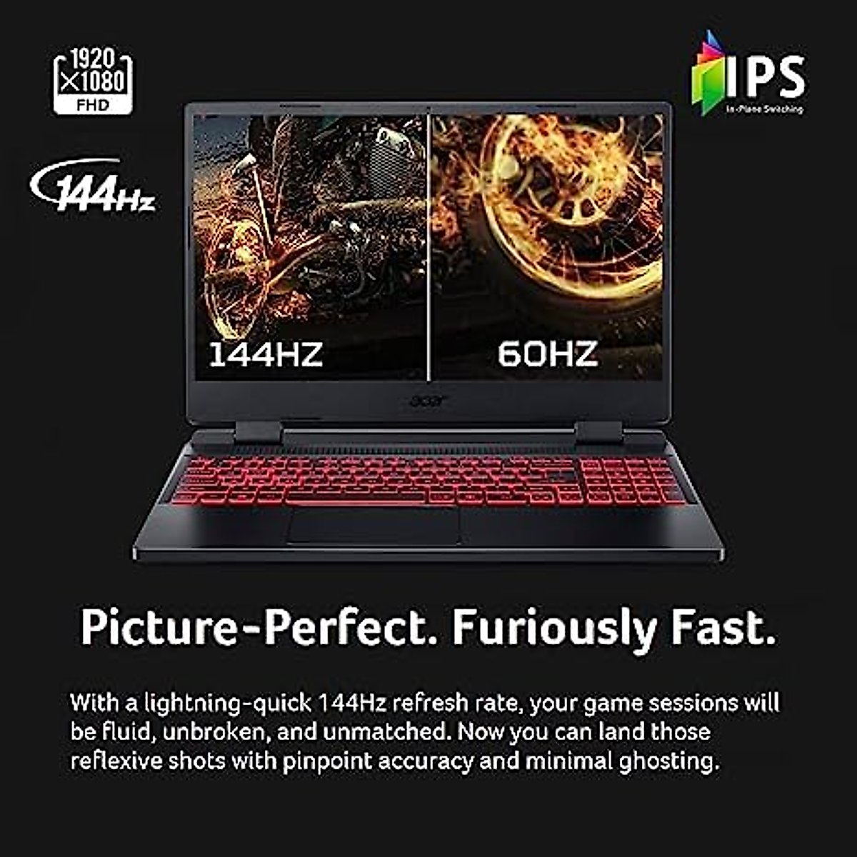 acer Nitro 5 Gaming Laptop | Intel Core i5-12500H | NVIDIA GeForce RTX 3050 Ti GPU | 15.6" FHD 144Hz IPS Display | 32GB DDR4 | 1TB Gen 4 SSD | Killer Wi-Fi 6 | Backlit Keyboard Intel | Win 11 Home