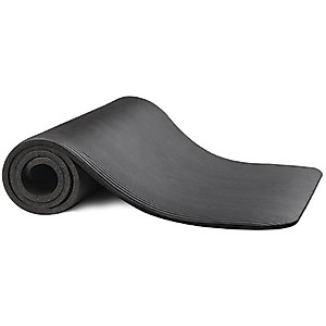 Signature Fitness All Purpose 1/2-Inch Extra Thick High Density Anti-Tear Exercise Yoga Mat with Carrying Strap, Black