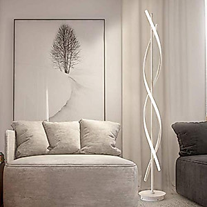 ADISUN 40W LED Floor Lamp Remote Control Dimmable Spiral Floor Lamp Indoor Lamp Floor Lamp for Living Rooms Family Rooms Bedrooms Offices Lighting (White)
