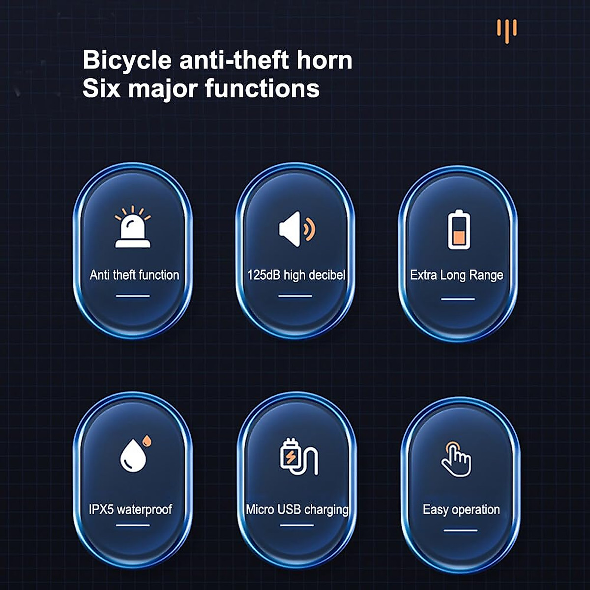 Electric Bike Bell, USB Rechargeable Battery 125db Anti-Theft Alarm Loud Electric Bike Horn for Adults Waterproof Bicycle Horn for MTB/BMX/Scooter/Road Cycling