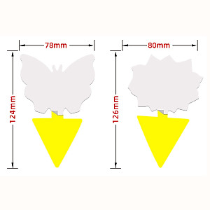 lanju 12pcs Plant Trap for Fruit Fly, Fruit Fly Sticky Trap for Mosquito and Bug Indoor & Outdoor for White Flies Mosquitos Fungus Gnats Flying Insects Houseplant