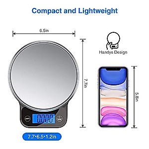Nicewell Food Scale, High Accurate Digital Kitchen Scale with Pastry Mat, Scale Measures in Grams and Ounces 6kg 13lbs Max, with Premium Stainless Steel Platform and Large Backlit Display