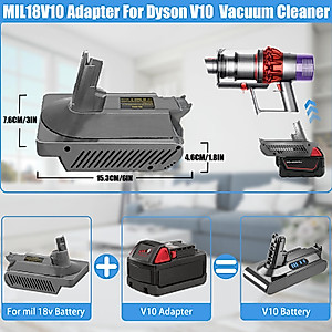 LAIMIAO V10 Battery Adapter for Milwaukee 18V, Perfectly to work for DYS V10 Vacuum, for Dys Cyclone V10 Animal V10 Absolute V10 Fluffy V10 Motorhead V10 Allergy Series Vacuum Cleaners