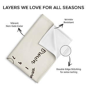 MDPrints Personalized Twin Milestone Blanket, Custom Monthly Baby Blankets with Name for Boys and Girls, 30x40 & 50x60inch Soft Plush Fleece (Brown)