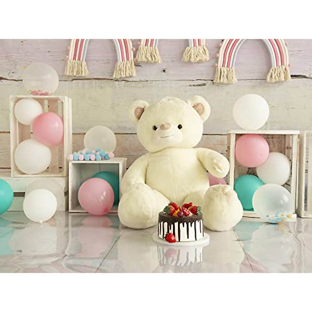 Kate Photography Reflective Floor Mats Transparent Waterproof Easy Clean for Home Party Cake Crush Event 8x5ft