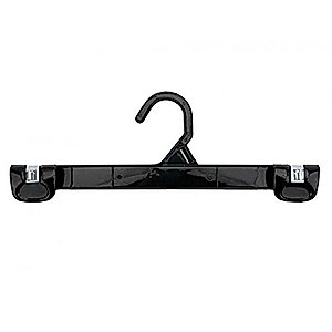 NAHANCO 2681-12 Plastic Skirt/Slack Hanger, Snap Grip with Plastic Hook, 12", Black (Pack of 200)
