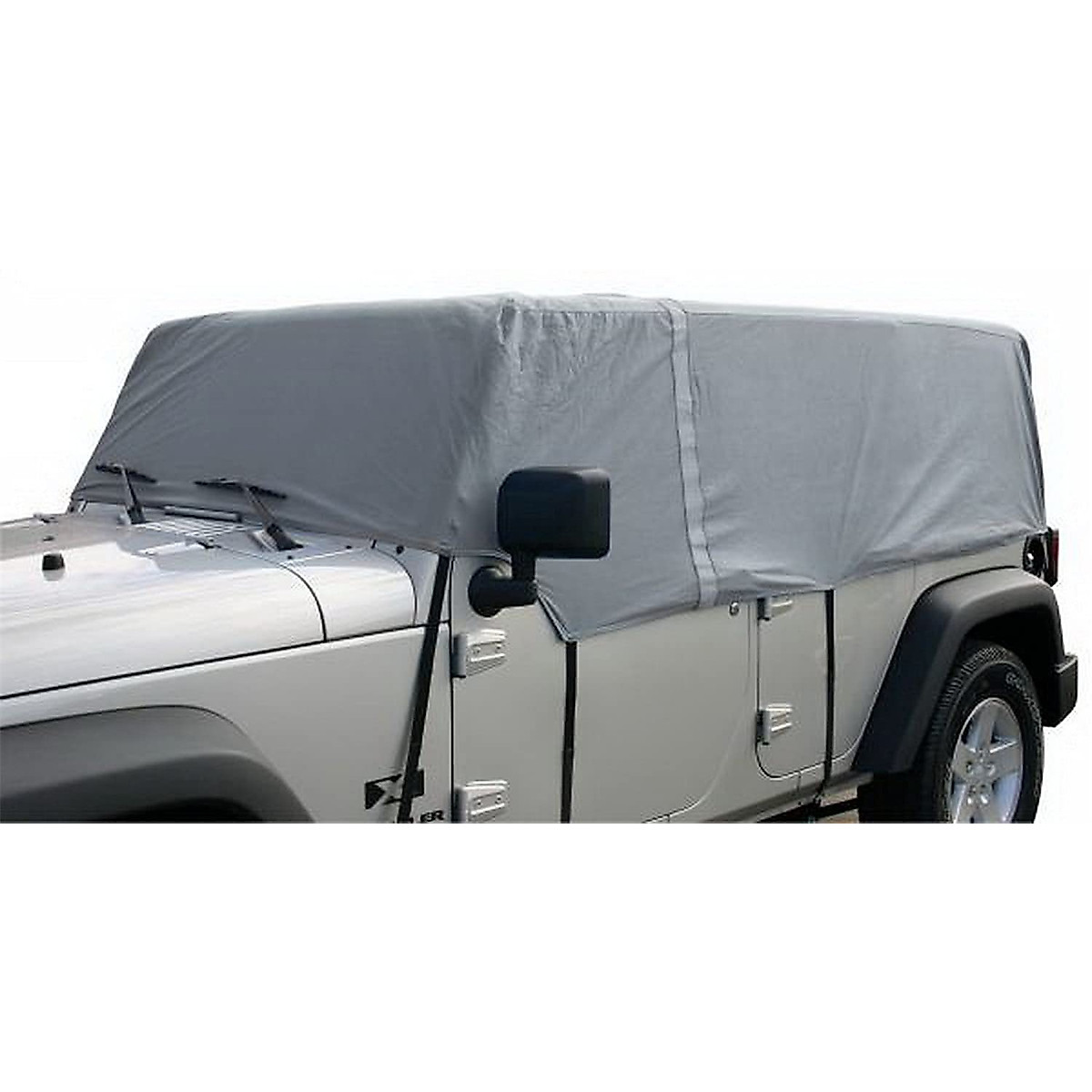 Rampage 4-Layer Breathable Cab Cover | Fits Over Installed Top, Grey | 1264 | Fits 2007-2018 Jeep Wrangler Unlimited 4-Door